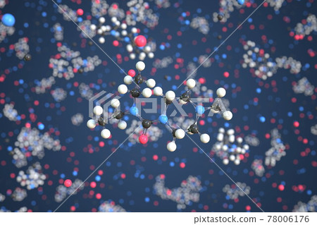 Molecule of Diethylcarbamazine. Molecular... - Stock Illustration ...