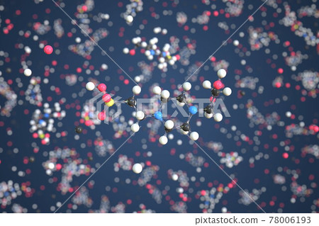 Hepes molecule made with balls, scientific... - Stock Illustration ...
