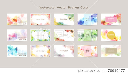 Watercolor background business card design set - Stock Illustration ...