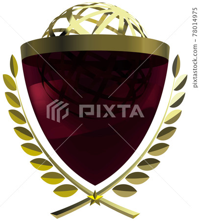 Earth emblem in frame cup red vector illustration - Stock Illustration ...