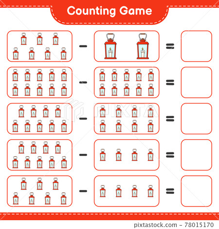 Counting game, count the number of Lantern and... - Stock Illustration ...