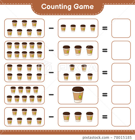 Counting game, count the number of Tea Cup and... - Stock Illustration ...
