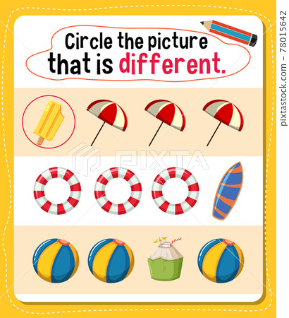 Circle the picture that is different activity... - Stock Illustration ...