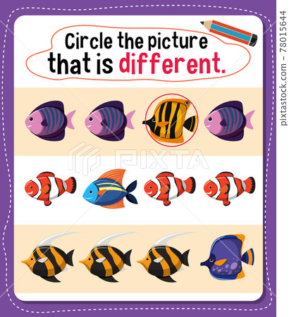 Circle the picture that is different activity... - Stock Illustration ...