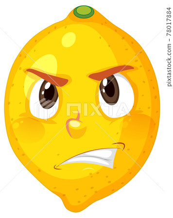 Lemon cartoon character with angry face... - Stock Illustration ...