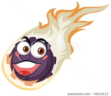 Flame meteor cartoon character with happy face... - Stock Illustration ...