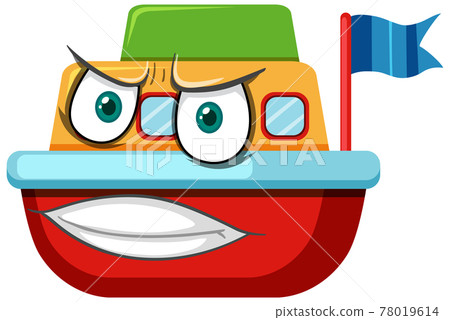 Boat toy cartoon character with facial expression - Stock Illustration ...
