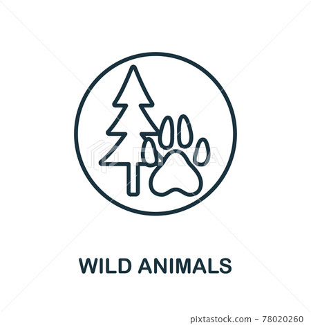 Wild Animals icon. Simple line element Wild... - Stock Illustration ...