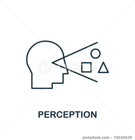 Perception icon. Simple line element Perception... - Stock Illustration ...
