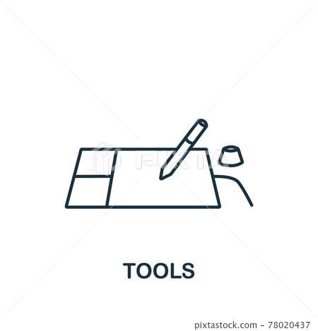 Tools icon. Simple line element Tools symbol... - Stock Illustration ...