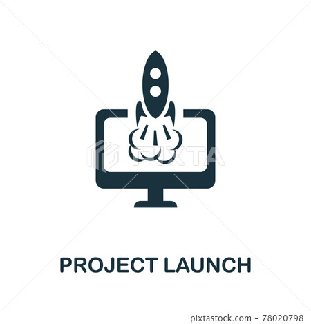 Project Launch icon. Simple illustration from... - Stock Illustration ...