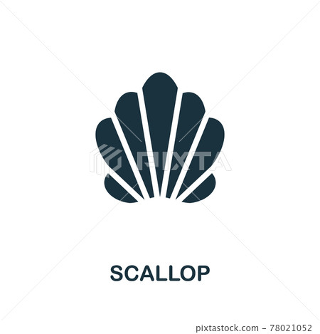 Scallop icon. Simple illustration from seafood... - Stock Illustration ...