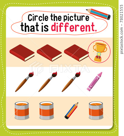Circle the picture that is different activity... - Stock Illustration ...