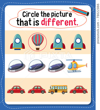 Circle the picture that is different activity... - Stock Illustration ...