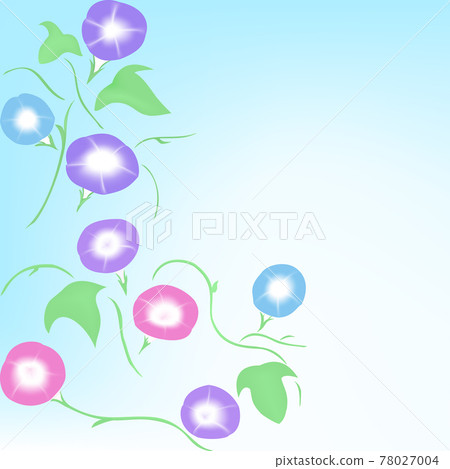 Asagao background illustration (light blue) - Stock Illustration ...