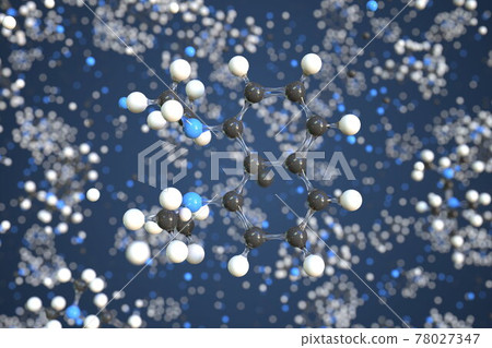 Proton-sponge molecule, scientific molecular... - Stock Illustration ...