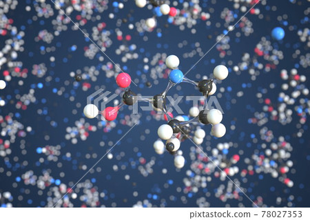 Proline molecule, scientific molecular model,... - Stock Illustration ...