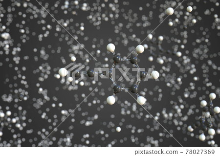 Phenylacetylene molecule made with balls,... - Stock Illustration ...