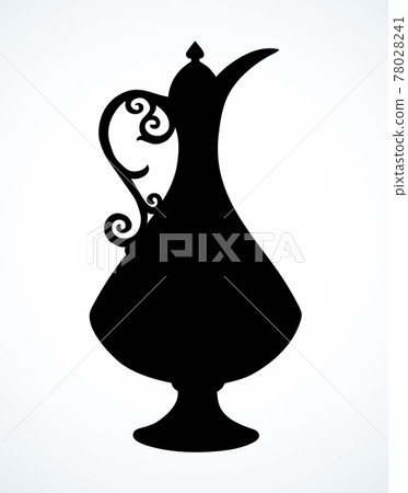 Silhouette of the Arab jug. Vector drawing - Stock Illustration ...