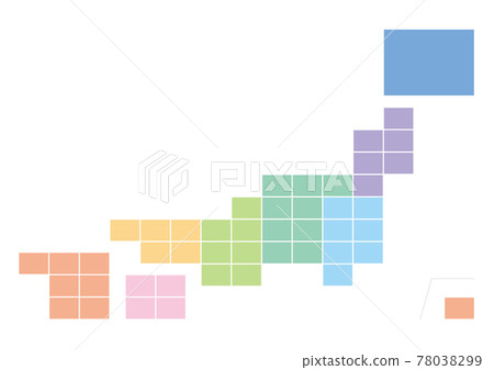 Block style map of Japan illustration material - Stock Illustration ...