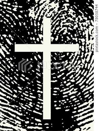Fingerprint Cross. Vector drawing black pattern - Stock Illustration ...