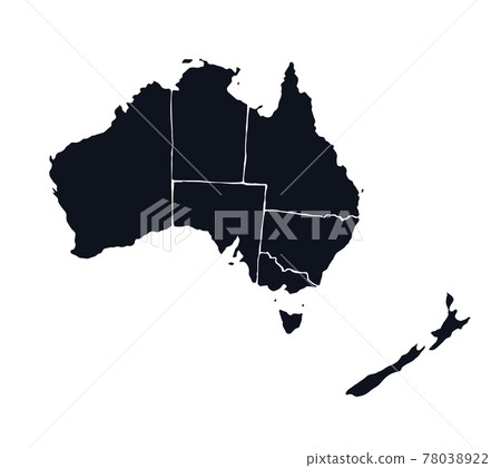 Australian continent with the contours of... - Stock Illustration ...