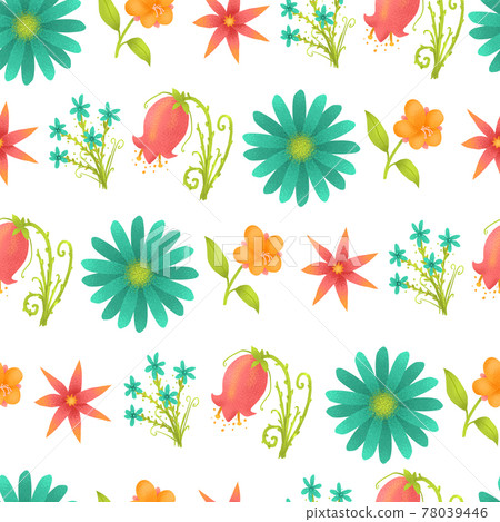 Seamless floral pattern abstract colorful flowers - Stock Illustration ...