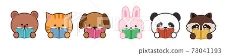 Reading books Animal illustrations, bears,... - Stock Illustration ...