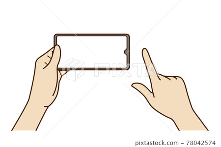 Hand to operate smartphone - Stock Illustration [78042574] - PIXTA