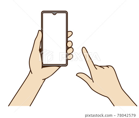 Hand to operate smartphone - Stock Illustration [78042579] - PIXTA