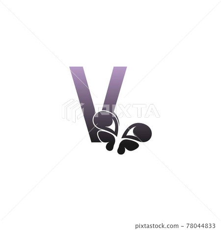 Letter V with butterfly icon logo design vector - Stock Illustration ...