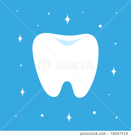 cartoon teeth isolated on blue background,... - Stock Illustration ...
