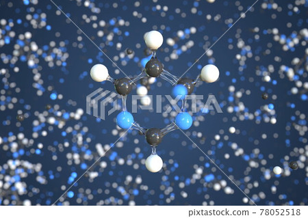 Molecule of pyrimidine, conceptual molecular... - Stock Illustration ...