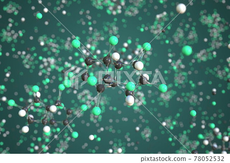 Chlordane molecule made with balls, conceptual... - Stock Illustration ...