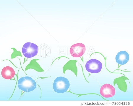 Asagao background illustration (light blue) - Stock Illustration ...