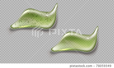 Cosmetic cream and scrub green smear realistic set - Stock Illustration ...