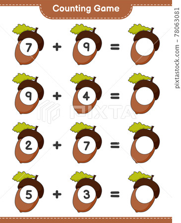 Counting game, count the number of Acorn and... - Stock Illustration ...
