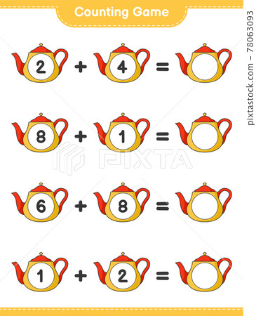 Counting game, count the number of Tea Pot and... - Stock Illustration ...