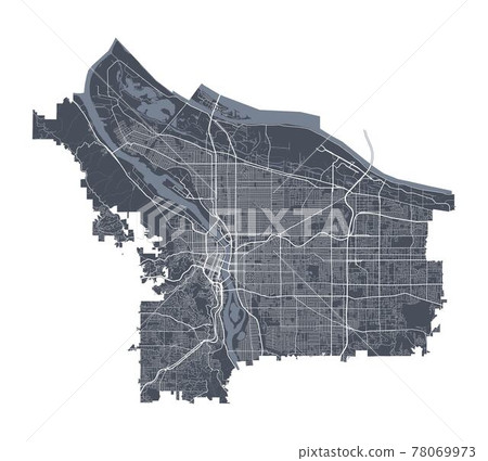 Portland map. Detailed map of Portland city... - Stock Illustration ...