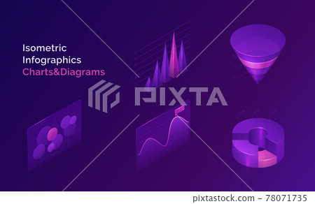 Isometric infographics charts and diagrams set - Stock Illustration ...