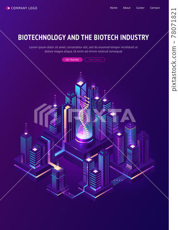 Biotechnology biotech industry isometric banner - Stock Illustration ...