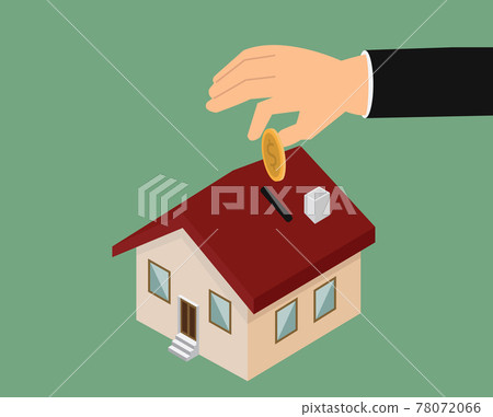 Hand putting coin house icon-插圖素材 [78072066] - PIXTA圖庫