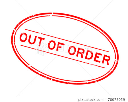 Grunge red out of order word oval rubber seal... - Stock Illustration ...