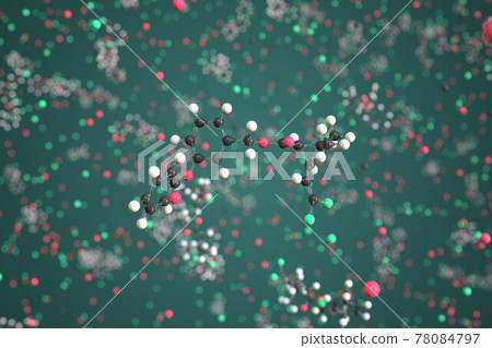 Permethrin molecule. Conceptual molecular... - Stock Illustration ...
