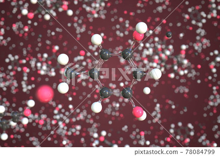 Orcin molecule made with balls, conceptual... - Stock Illustration ...