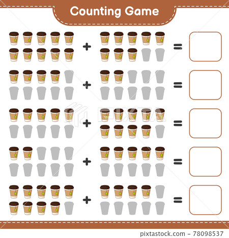 Counting game, count the number of Tea Cup and... - Stock Illustration ...