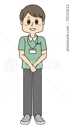 Bright smiling male home helper - Stock Illustration [78102612] - PIXTA