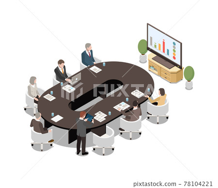 Isometric Meeting Room - Stock Illustration [78104221] - PIXTA