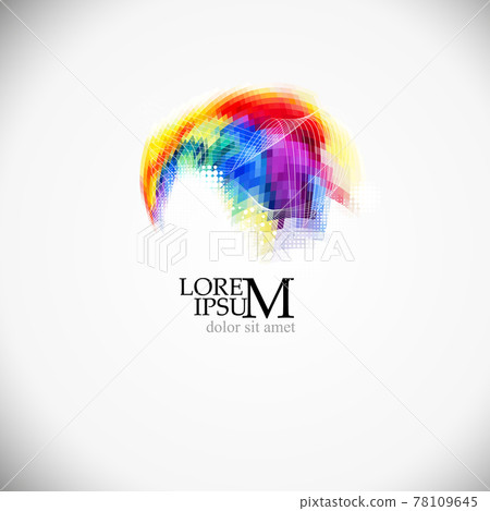 A multi-colored abstract logo. Vector illustration - Stock Illustration ...