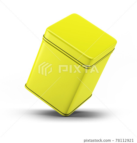 Yellow Square Tin Can Packaging Mockup for your... - Stock Illustration ...